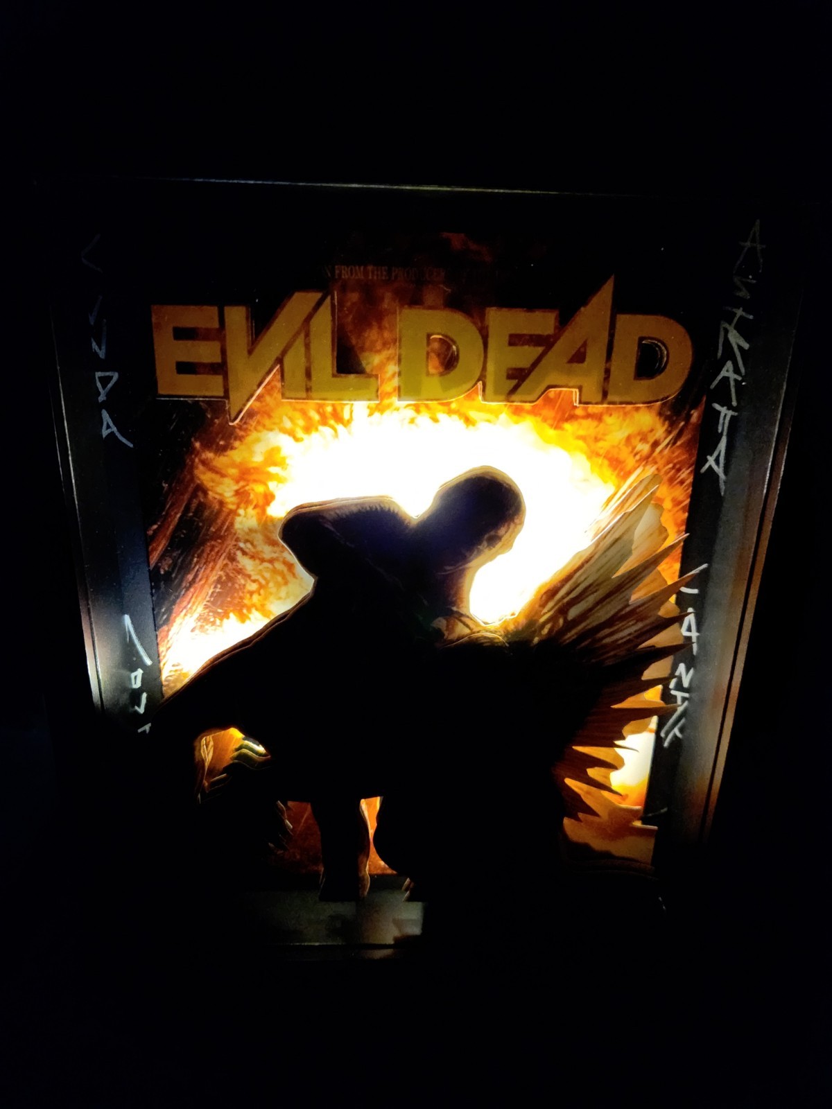 Evil Dead 2013 LED Lights Shadow Box Variant Only 1 Made 3 Cast Signed ...