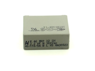 1x 2,2µF 300V~ AV MKP X2 SH R.46 (2,2uF,2200nF,yF,275V~,Kondensator ...