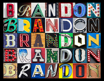 BRANDON Name Poster featuring photos of actual sign letters | eBay