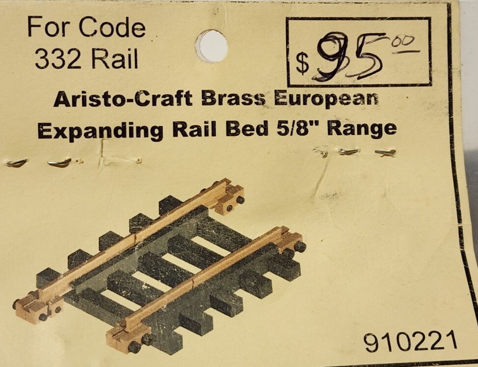 Aristo-Craft G Scale Brass European Expanding Rail Bed 5/8" Range for ...