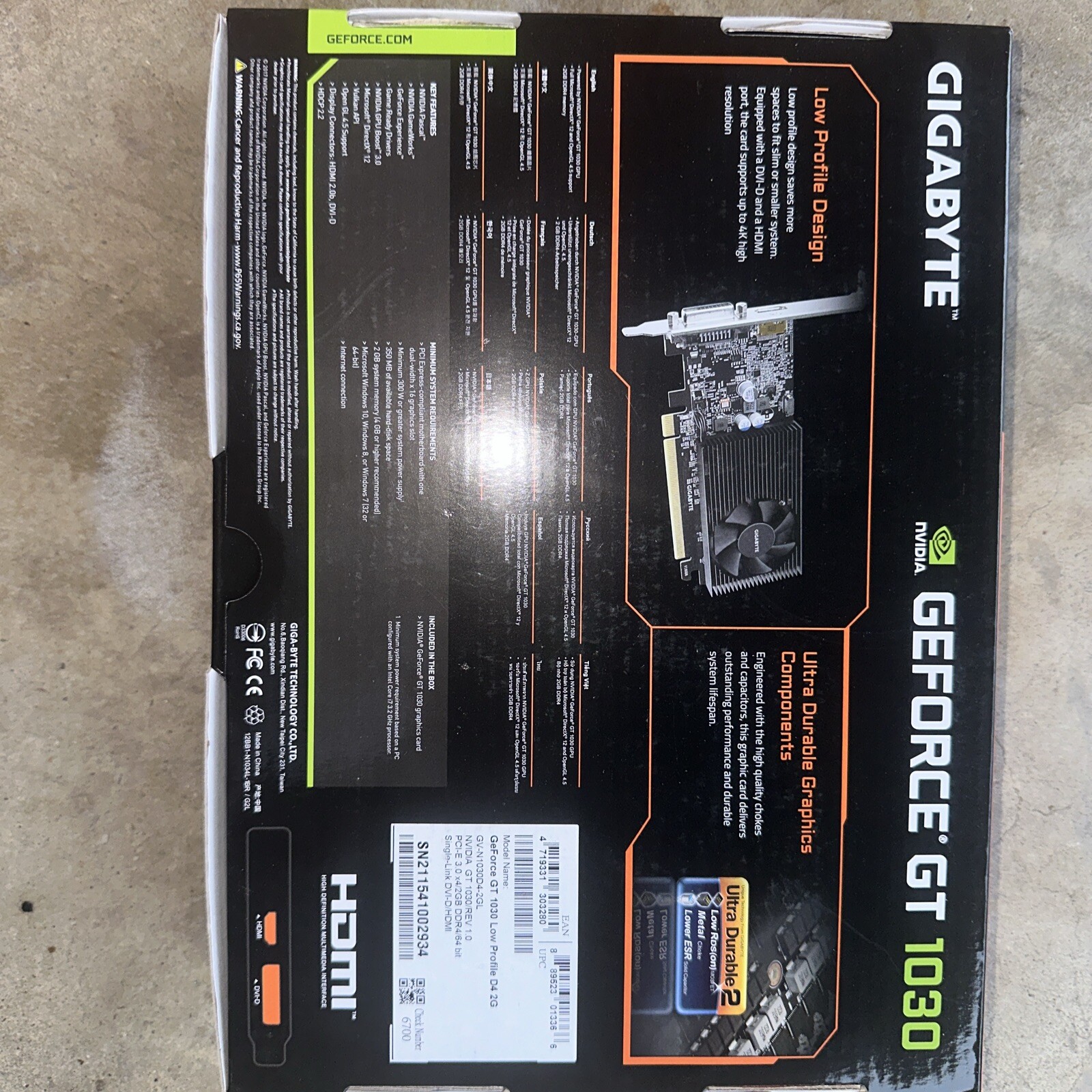 GIGABYTE GeForce GT 1030 2GB DDR4 Graphics Card (GV-N1030D4-2GL)