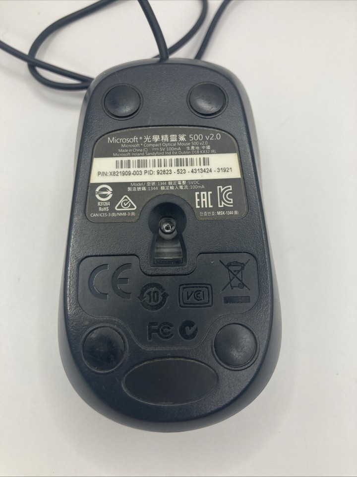 Vintage Black Microsoft Optical USB Wheel Mouse Model 1344 | eBay