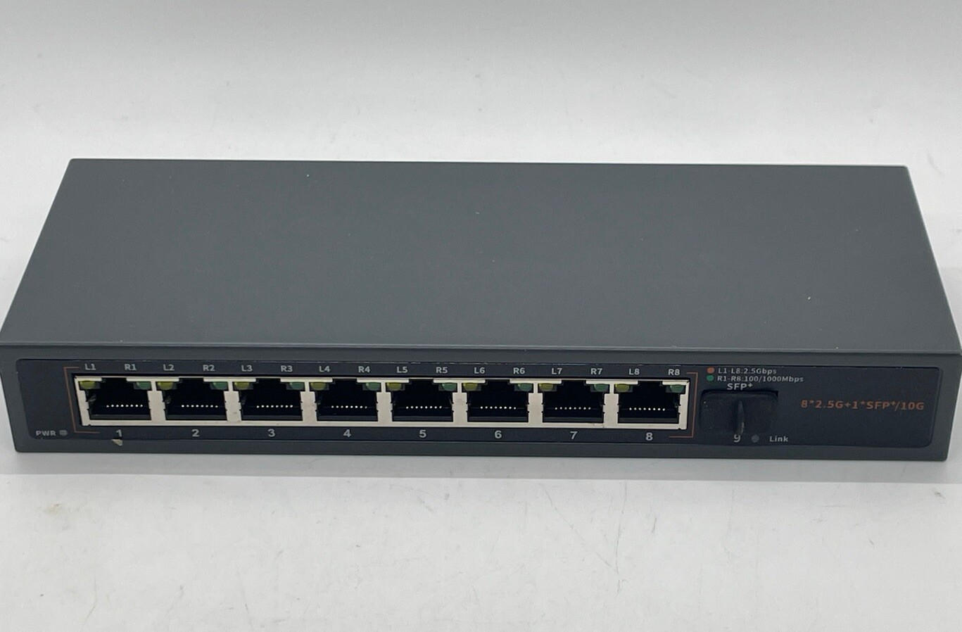 8 Port 2.5Gbps Ethernet Switch w/ 10G 12VDC DA-K9801W *USED* NO POWER ...