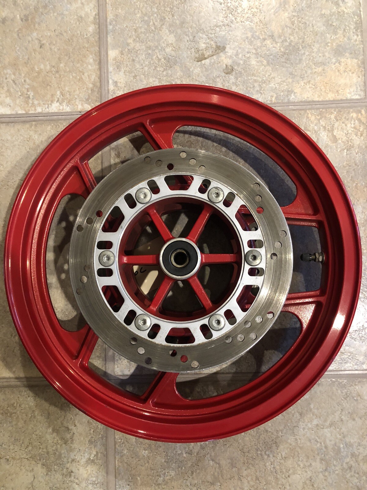 Kawasaki Zx600c Ninja 600r 600 Front Rim Wheel Red Assembly 1989 1990 ...