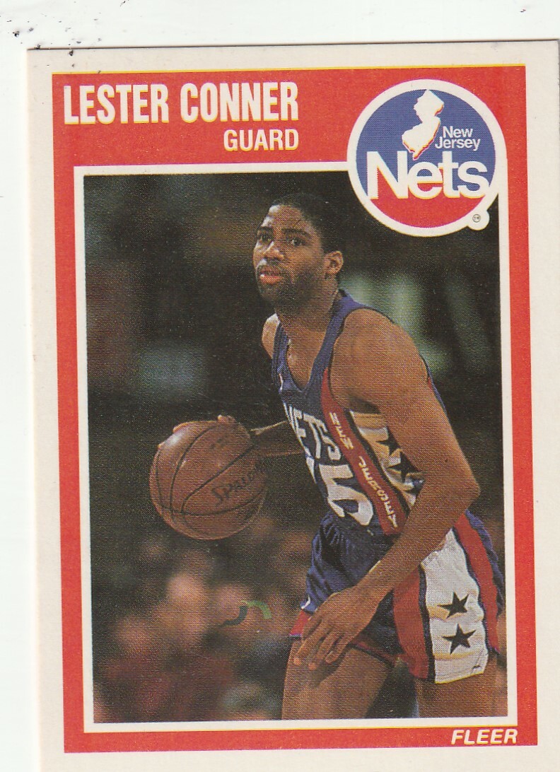 FREE SHIPPING-MINT-1989-90 Fleer #96 Lester Conner New Jersey Nets ...