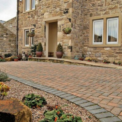 Bradstone Block Paving 200mmx100mmx 80 mm BURNT OKER INFILTA FREE DEL ...