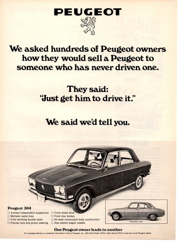 1972 PEUGEOT 304 ~ CLASSIC ORIGINAL PRINT AD | eBay