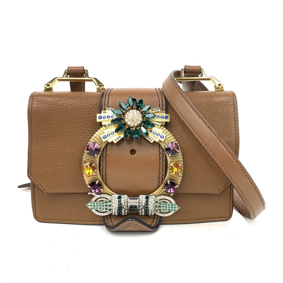 MiuMiu Goat Skin Bags Brown Shoulder Bag C1365953712 | eBay