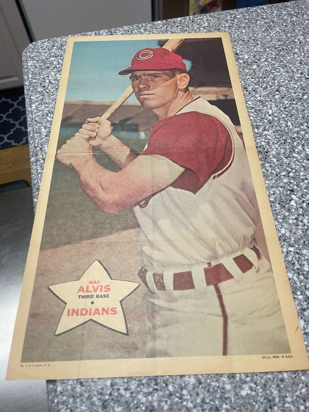 1968 Topps Baseball Posters MAX ALVIS INDIANS VG/EX Condition | eBay