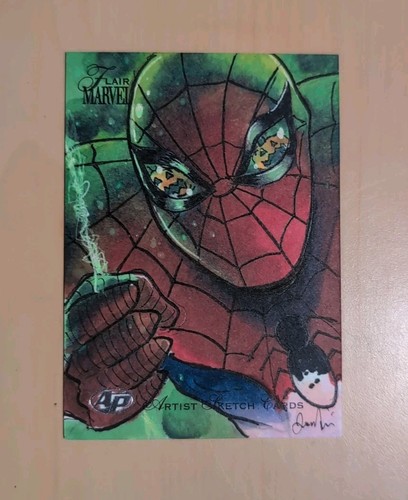 Spider-Man Upper Deck Marvel Flair Sketch Card AP By Jon Mangini | eBay