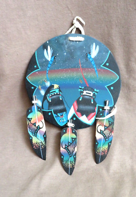 Zuni Wood Painted Medicine Shield with Kachinas by Eldred Sanchez HP101 ...