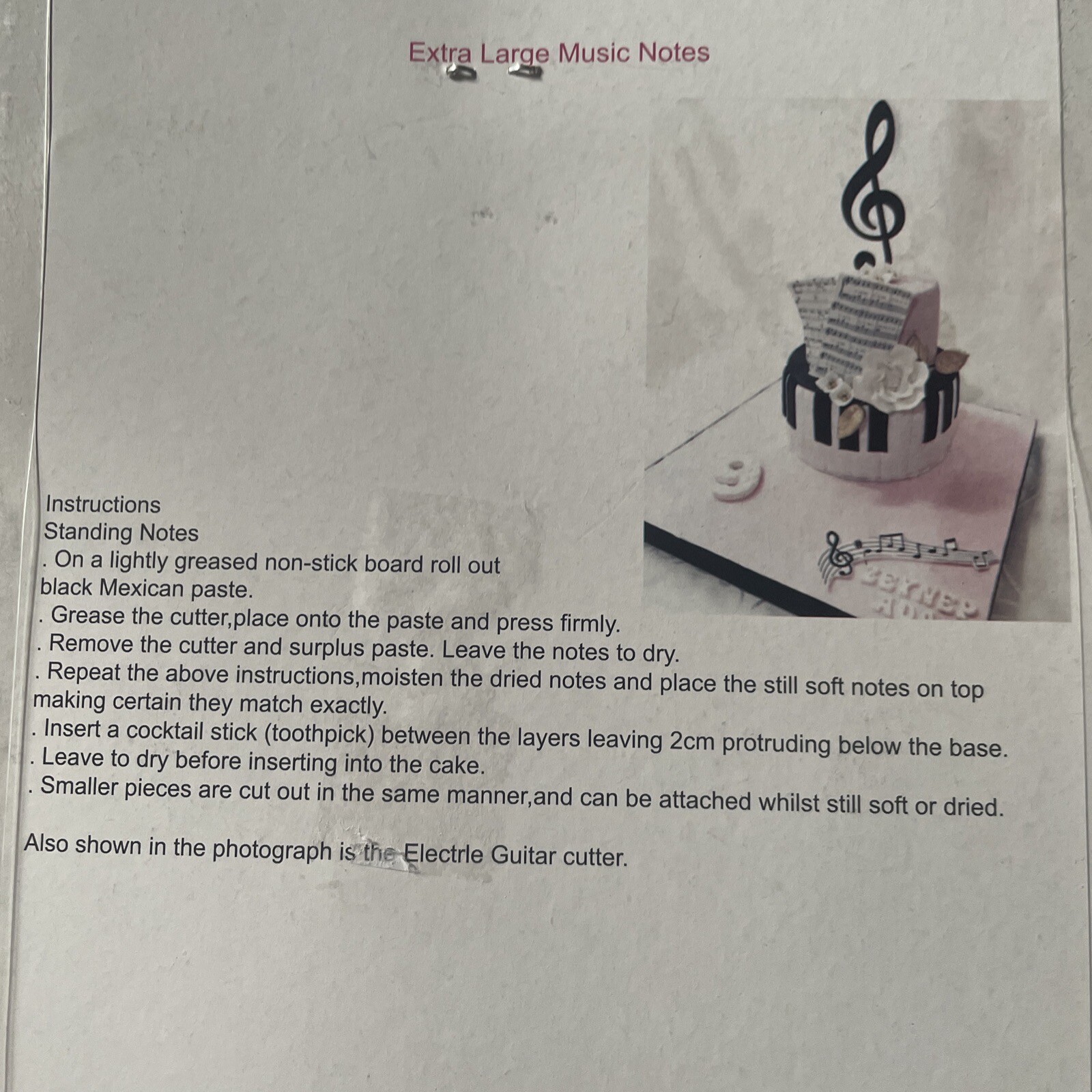 Set of 10 Musical Notes for Sugar Craft Fondant Icing Cake Decorating ...