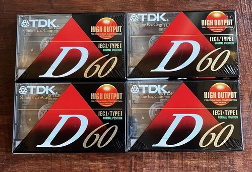 TDK D60 -SEALED New Set of 4 - 90 Minute High Output Blank Audio ...