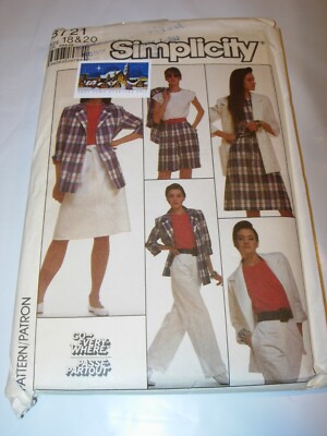WOMENS UNCUT SIMPLICITY 8721 SEWING PATTERN WRAP SKIRT PANTS TOP SIZE ...