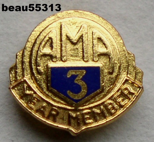 "VINTAGE" 1950 1960 AMA AMERICAN MOTORCYCLIST ASSOCIATION 3 YEAR MEMBER ...
