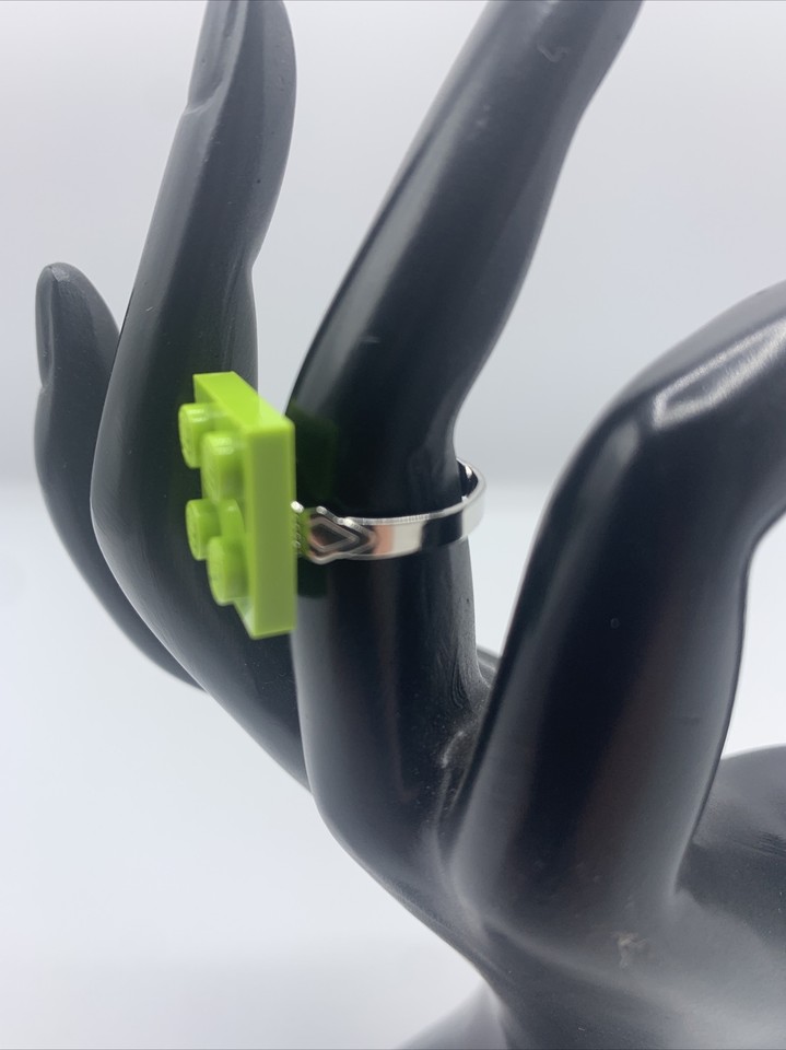 Lego Ring Lime Green Square Made With 100% Lego Bricks Handmade | eBay
