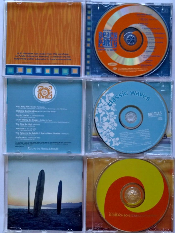 Beach and Summer Rock CDs - The Beach Boys, Beach Party & Bealls Classic Waves | eBay