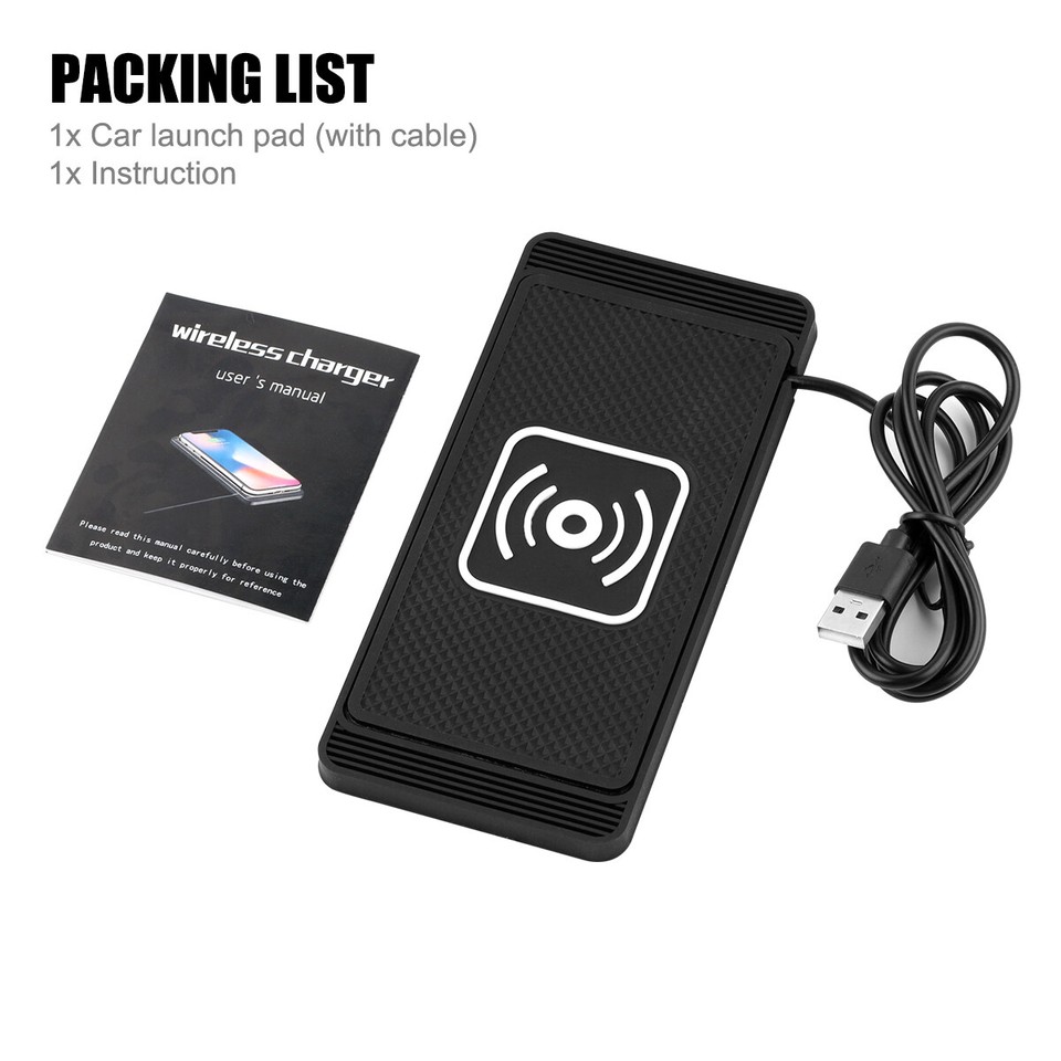 Wireless Car Phone Charger Fast Charging Pad Mat For iPhone Samsung ...