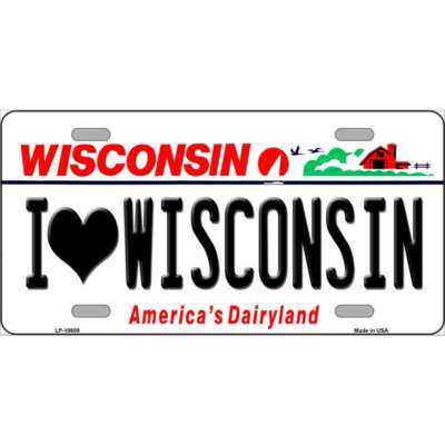 I Love Wisconsin Metal Novelty License Plate Tag LP-10609 | eBay