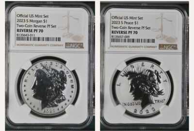 2023 S Reverse Proof Morgan Peace Silver Dollar NGC PF70 Brown Label ...