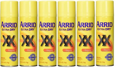 6 Packs Arrid Extra Dry Regular Aeresol Antiperspirant Deodorant Spray ...