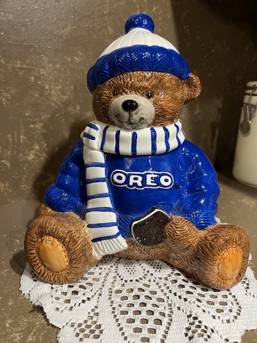 NABISCO OREO Teddy Bear Winter Scarf Cookie Jar 4th In Series 2001 | eBay