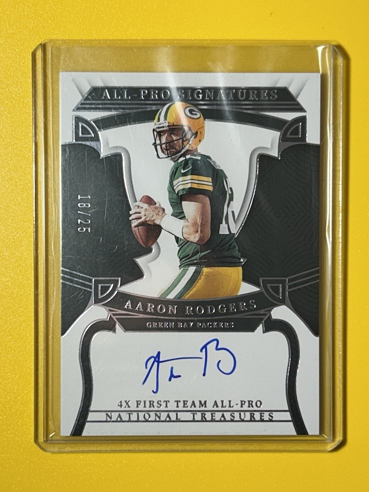 Aaron Rodgers Auto 2022 National Treasures All-Pro Signatures SSP /25 ...