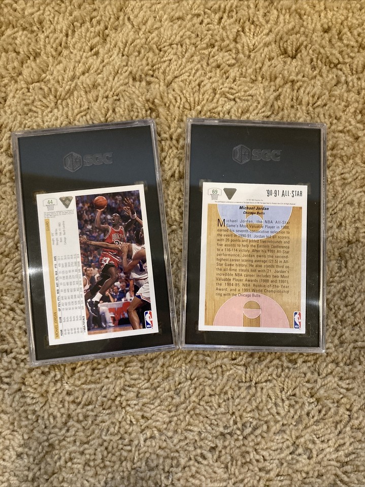 1991 Upper Deck Michael Jordan Lot x2 Card #44 & #69 SGC 10 Both Gem ...