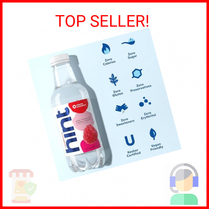 Hint Fruit-Infused Bottled Water, Raspberry - Sugar Free Flavored Water ...