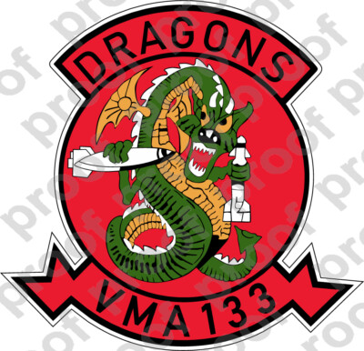 STICKER USMC VMA 133 DRAGONS ooo USMC Lisc No 20187 | eBay