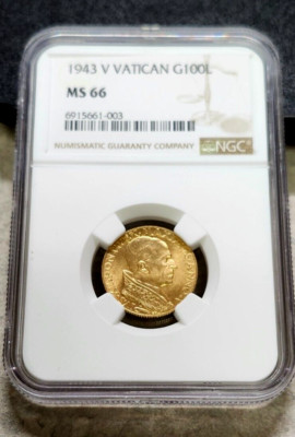 1943 V Vatican Gold 100 Lire - MS66 - NGC - Rare In Higher Grades | eBay