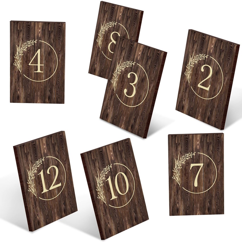 12 Pieces Rustic Wooden Wedding Table Numbers Decors Country Wedding ...