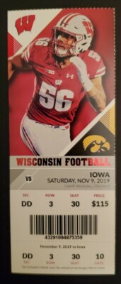 Wisconsin Iowa Hawkeyes Football Ticket 11/9 2019 Jonathan Taylor 250 ...