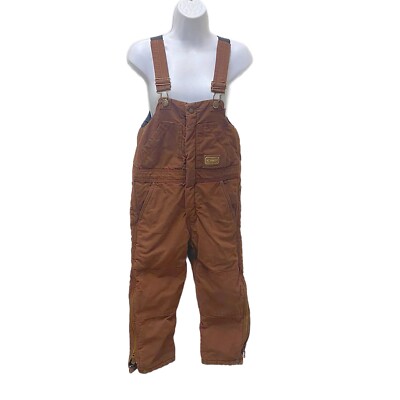 CE SCHMIDT Workwear Brown Insulated Duck Canvas Bib Overalls Youth Size ...