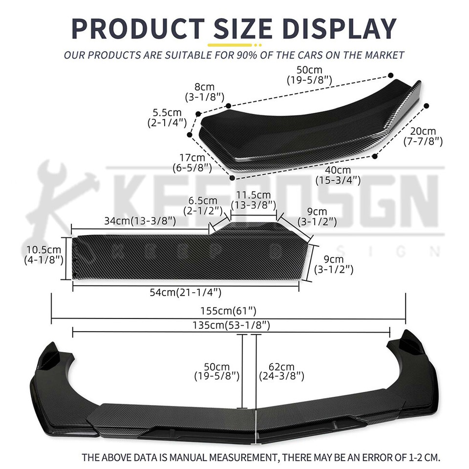 For Honda Element SUV Front Bumper Lip Splitter Parts Body Kit Rods ...
