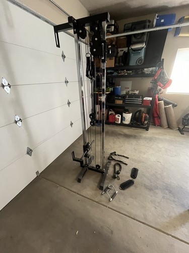 Titan Fitness Tall Wall Mounted Pulley Tower, 84.5" Plate Loaded Cable ...