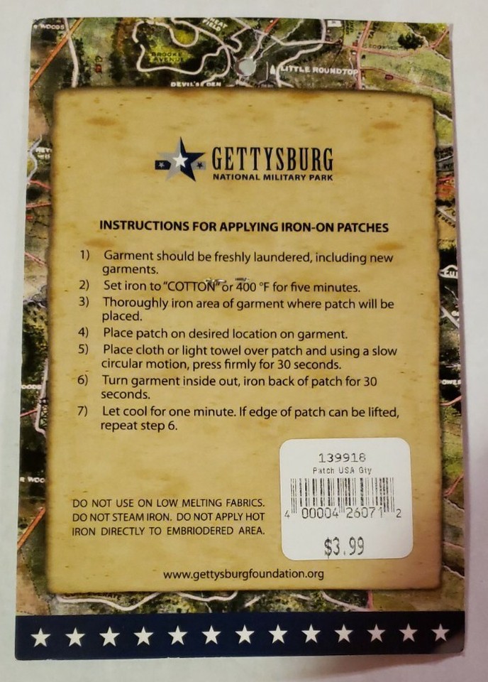 GETTYSBURG NATIONAL MILITARY PARK FLAG PATCH PENNSYLVANIA TRAVEL new | eBay