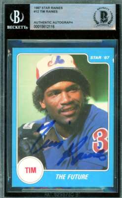 Tim Raines Beckett BAS Signed 1987 Star Autograph | eBay