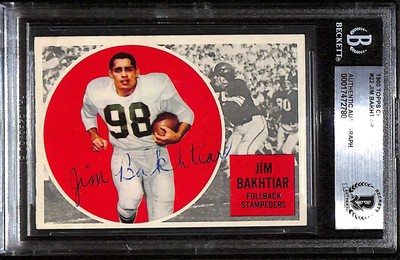 1960 Topps CFL 22 Jim Bakhtiar BGS Auto Autographed BVG Authentic ...