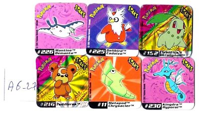 STAKS MAGNET AIMANT POKEMON Lot de 6 Un peu usés Lot N° A6-27 | eBay
