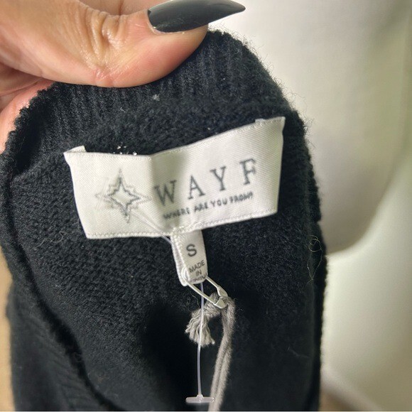 WAYF Black Puff Sleeve Sweater Dress NWT Size Small | eBay