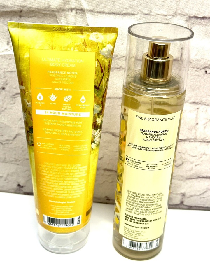 New Bath & Body Works Sun Washed Citrus Body Crème & Fine Body Mist ...