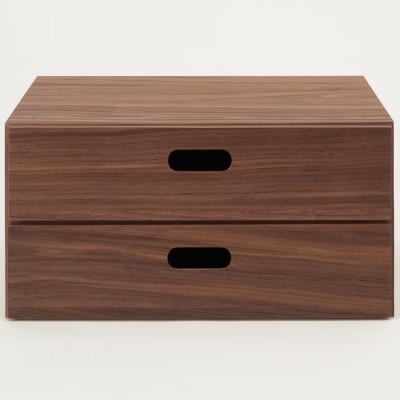 MUJI Stacking chest Half 2-Tier drawer Walnut veneer 37x28x18.5 cm ...