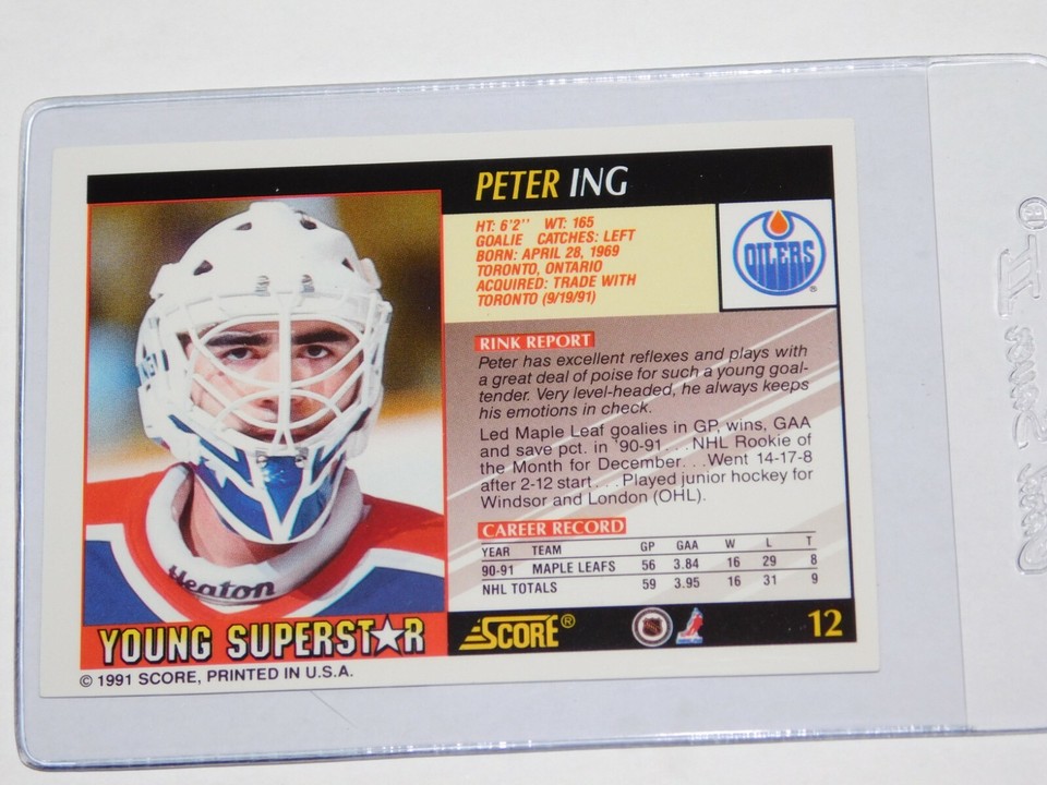 1991-92 SCORE YOUNG SUPERSTARS HOCKEY PETER ING CARD #12 | eBay