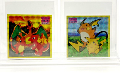 Pokemon Vintage Sticker Charizard Pikachu Raichu Top 1996 Holo Very ...