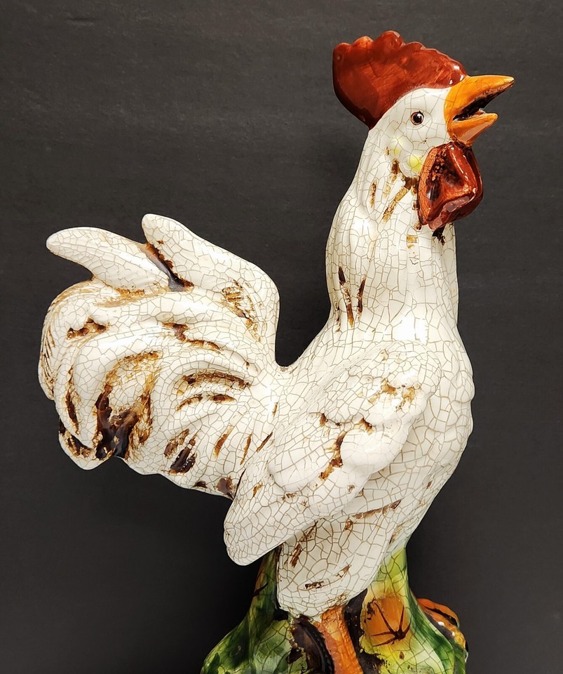 Mark Roberts French Country Farmhouse Porcelain Crackle Rooster Figure ...