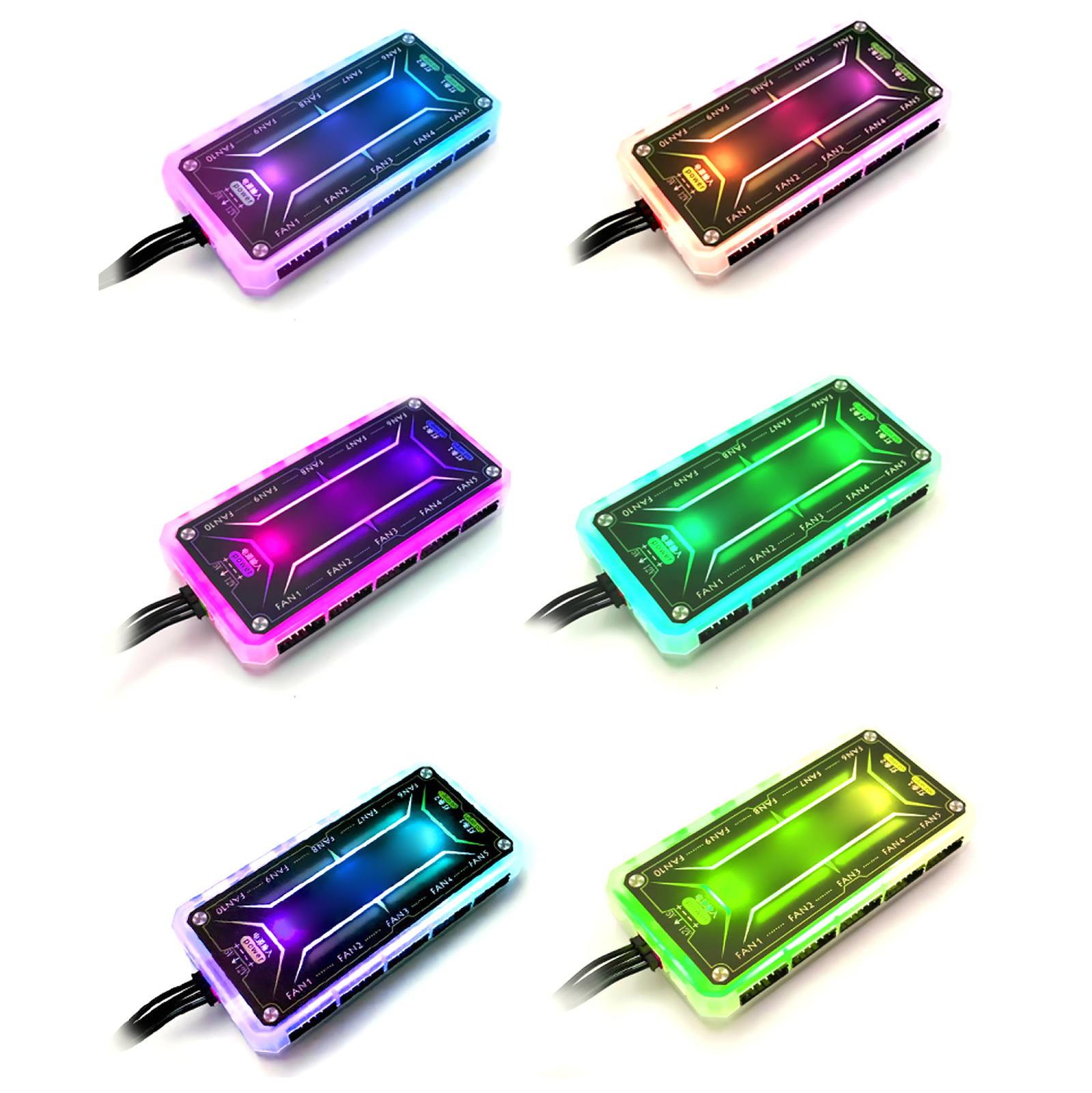 PC Cooling Fan Hub RGB Fan Controller Remote Control Computer Case ...
