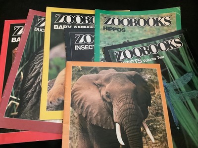 7 Zoobooks (1980s) - Hippos, Insects 1&2, Baby Animals, Bats, Elephants ...