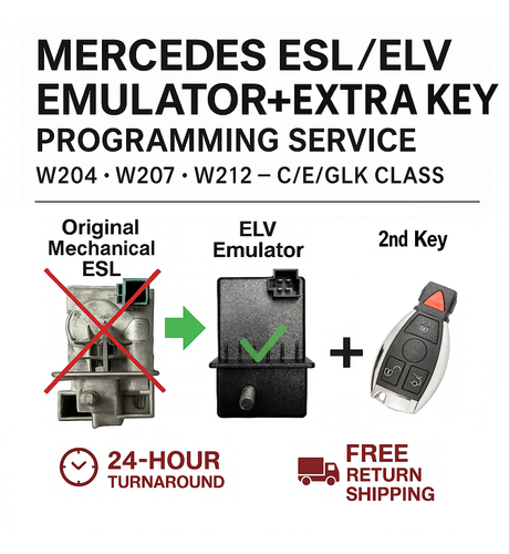 Mercedes Steering Lock ESL ELV Emulator Programming W204 W207 W212 GLK ...