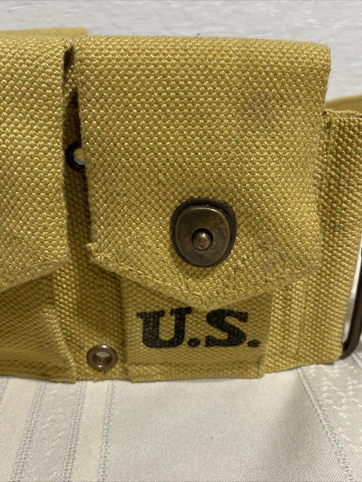 US WW2 Khaki Canvas M1923 Cartridge Belt Reproduction, JT & L Marked | eBay